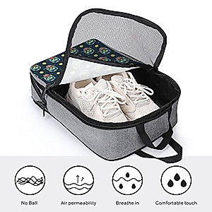 Frcavbin Day of The Dead Sugar Skulls Travel Shoe Bag Shoes Carrier with Handle and Zipper Foldable Shoe Puches Organizer for Home storage School starts