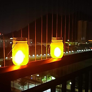 Solar Mason Jar Lights, 6 Pack 30 Led String Fairy Star Firefly Glass Jar Lights,6 Hangers and 6 Jars Included, Best for Mason Jar Decor,Patio Garden Decor Solar Laterns Table Lights