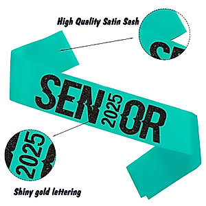 6Pcs Teal Senior 2025 Sash with Black Printing Letters, 2025 Graduation Celebrations Sashes, Class of 2025 Sash for Graduation Party, Senior Cheer Sashes, Cheerleader Sash, Class Competition Sashes