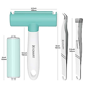 Xinart Brayer Rollers & Mat Remover Tool Set for Cricut/Silhouette/Brother Crafting, Reusable Sticky Lint Rollers Tool for Clothes/T-Shirts Heat Transfer Projects…