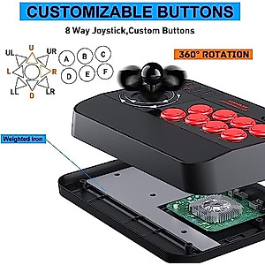 Super Console X3 Arcade Stick, 50000 Retro Games Pre Loaded Arcade Fight Stick, Plug & Play 3D Joystick, 3 Syetem in 1