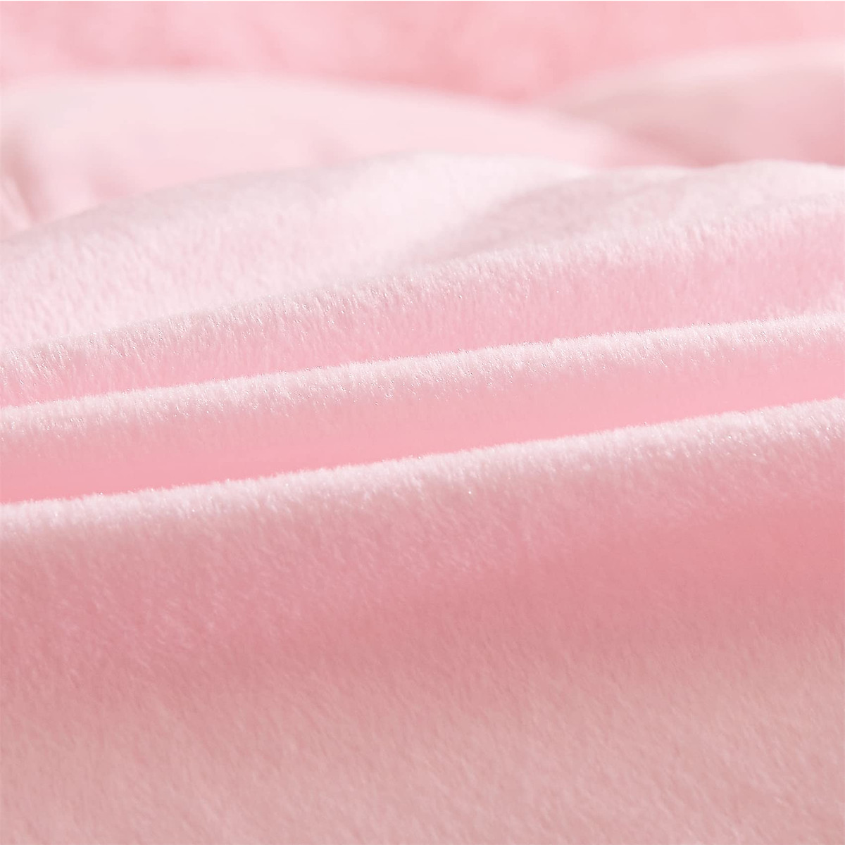Pink Fluffy Comforter Cover, Ultra Soft Faux Fur Duvet Cover Bedding Sets 3 Pieces with Pillow Cases, Fluffy Bed Set Zipper Closure (Pink, Queen)