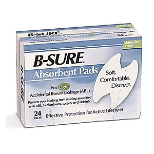 B-Sure Anal Leakage Pads, Case/288 (12 Boxes of 24 pads)