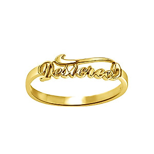 PELOVNY Personalized Name Ring Customized Letter Promise Rings Custom Wedding Engagement Friendship Jewelry Gift for Women Men Couples