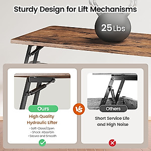 SEDETA 31.5" Lift Top Coffee Table with Storage, Square Coffee Table for Living Room, Farmhouse Coffee Table with Large Hidden Storage Compartment and Adjustable Shelves, White