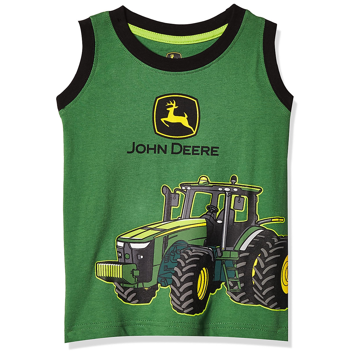 John Deere boys Muscle T-shirt T Shirt, John Deere Green Black, 4 US