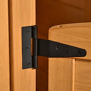 Outsunny Wooden Playhouse for Kids Outdoor with Working Door, Windows, Mailbox, Bench, Flowers Pot Holder, 48" x 42.5" x 53"