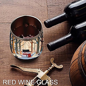 OPTKSNCU 304 Stainless Steel Insulated Cup with Lid, Snowman Christmas Print Durable, And Easy to Clean – Ideal for Home, Office, And Gift Giving