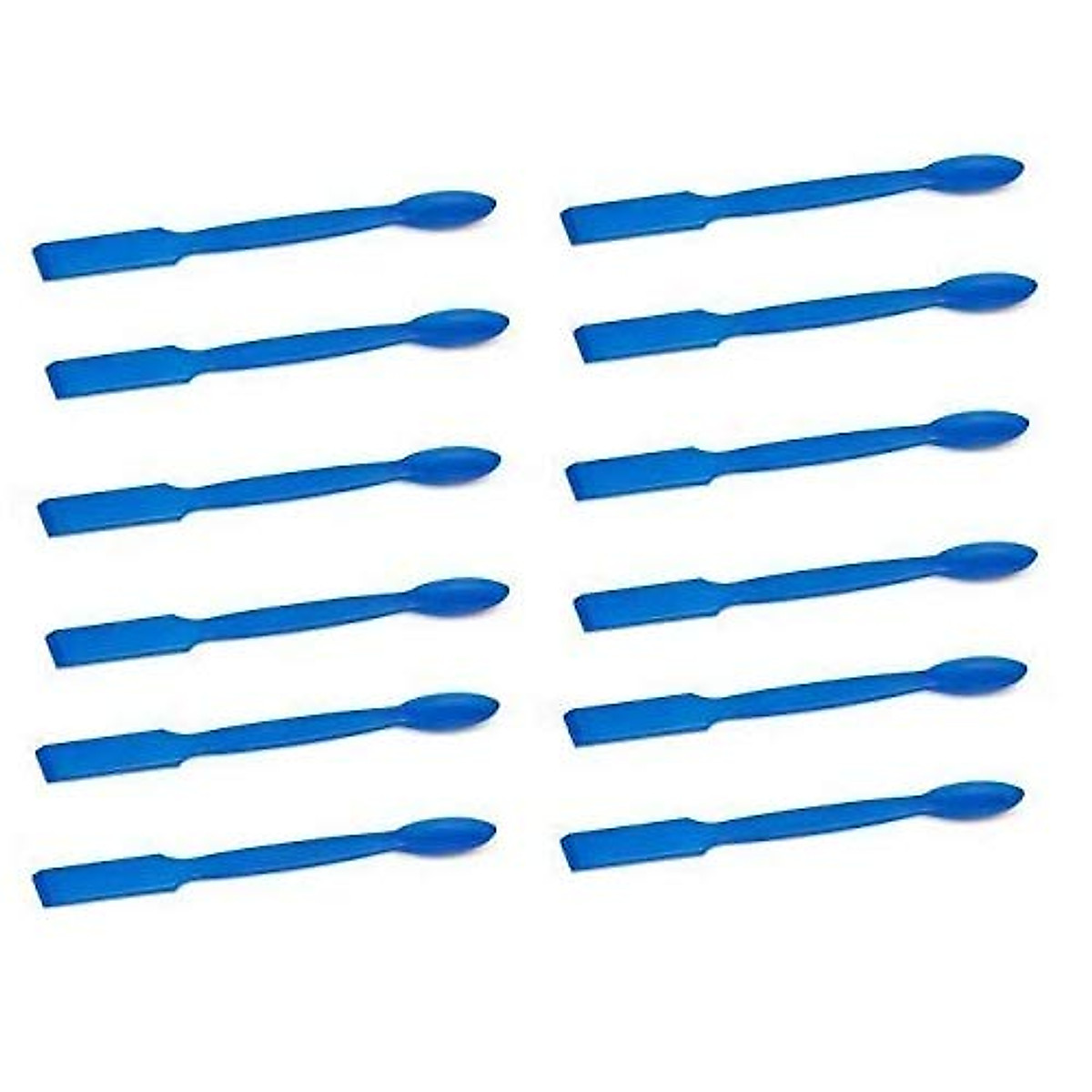 Plastic Spatula for Lab One Side Spoon and One Side Flat, Pack of 12, 200 MM