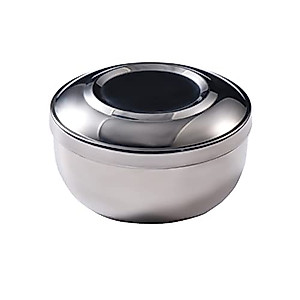 SEJONG COOK High Strength Stainless Steel Korean Style Double Wall Rice Bowl with Lid, Food Grade Stainless, Rice Bowl for Family, Korean Restaurant, Catering, Food Prep (10 Set)