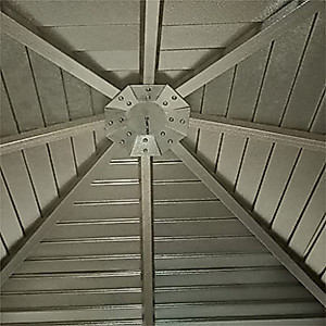 UXZDX 10'x10' Metal Roof Gazebo Canopy with Curtains&Netting, Outdoor Hardtop Gazebo with Aluminum Frame for Garden, Patio