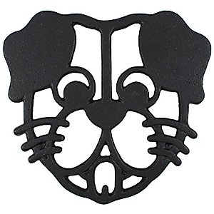 Dog Cast Iron Trivet for Hot Pots & Kitchen & Dining Table, Dog Lover Gifts & Dog Decor, Metal Wall Art, 2 or More for Set, Black, 7 by 6.5 Inches