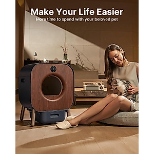 PAWBBY Self Cleaning Litter Box, Automatic Cat Litter Box Self Cleaning for Multi Cats, TUV Certified/Anti-Pinch/Safety Protection/Odor Removal/APP Control Extra Large Litter Box with Mat & Liner