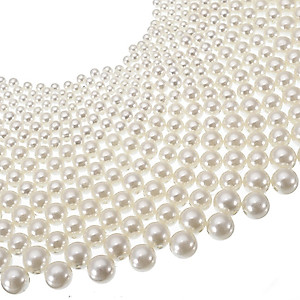 Jerollin Chunky CCB Resin Beads Chain Choker Statement Necklace Women Fashion Jewelry White