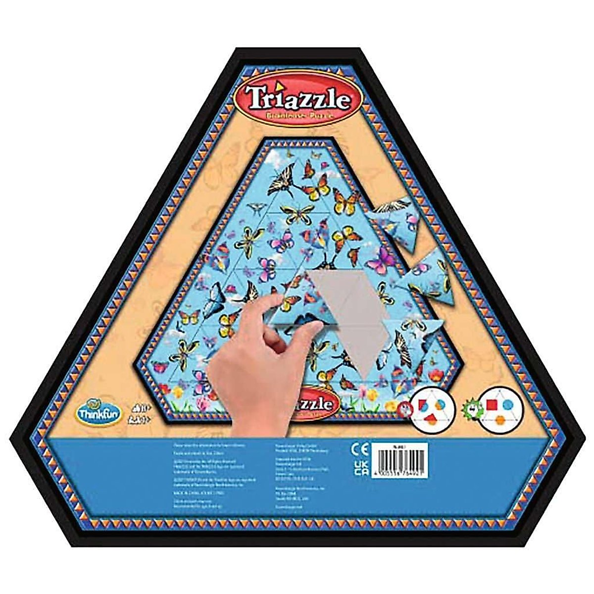 Think Fun Triazzle Picture-Matching Brainteaser - Engaging Brain Puzzle for Kids & Adults | Award-Winning Game | Enhances Memory & Problem-Solving Skills | Butterflies Edition