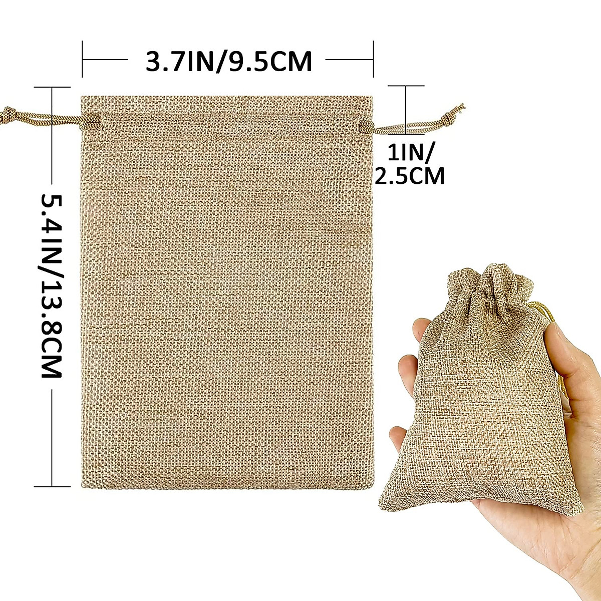 ANPHSIN 75 Pcs Small Burlap Gift Bags with Drawstring - 5.4" x 3.7" Burlap Favor Sacks, Mini Gift Wrapping Bags for Wedding Baby Shower Classmates Festival Party Favors, DIY Craft