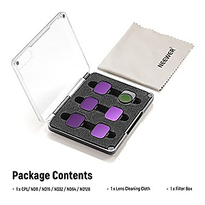 NEEWER ND Filter Set Compatible with DJI Mini 3/Mini 3 Pro, 6 Pack CPL ND8 ND16 ND32 ND64 ND128 Neutral Density Filter Drone Lens Accessory, Multi Coated HD Optical Glass, Lightweight Plastic Frame