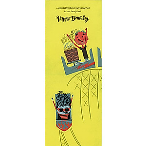 Designer Greetings Every Year is an Adventure: Man with Raised Arms Funny/Humorous Birthday Card for Son-in-Law with Interactive Sliding Image