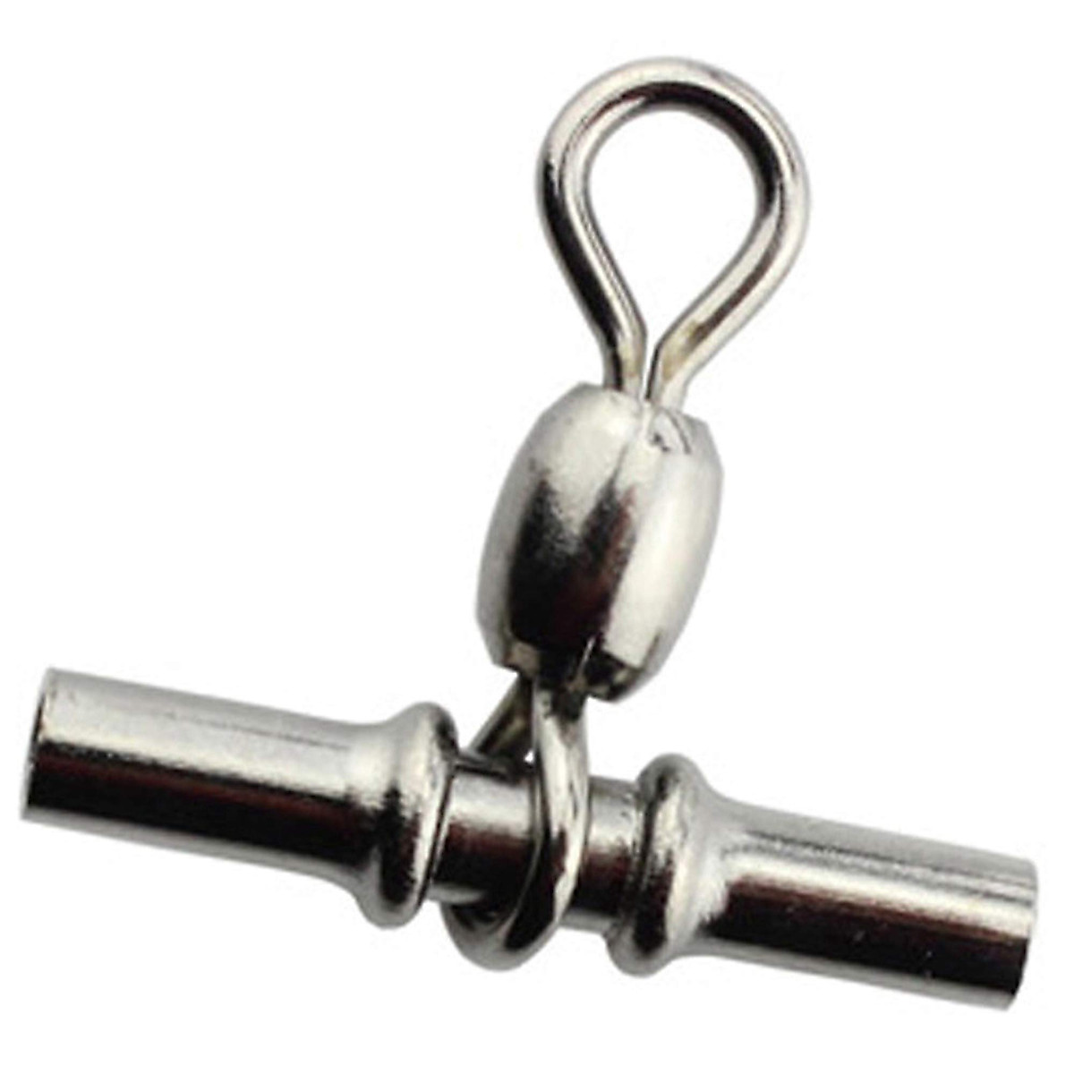 Luengo 50pcs Cross Line Fishing Sleeve Swivel 3 Way Crimp Fishing Swivel Connector Fishing Tackle Accessories