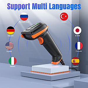 Tera Upgraded USB 2D QR Barcode Scanner Wired, Officially Certified Dustproof Shockproof Waterproof IP65 Ergonomic Handle Fast and Precise Scan for Windows Linux Plug and Play Model D5100Y