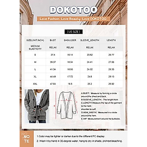 Dokotoo Womens Winter Fashion Ladies Cozy Faux Fur Hooded Casual Cardigans Sweaters Button Open Front Long Sleeve Cable Knit Fleece Coat Outerwear with Pockets Grey Small