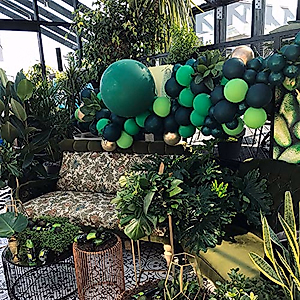 KALOR 100 pcs 10 Inch Dark Green Matte Latex Balloons Helium Balloons for Birthday Party Wedding Party Baby Shower Decoration Supplies