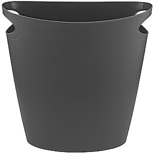 Superio Slim Bathroom Trash Can 2 Gallon Grey Plastic Small Compact Waste Basket for Bedroom, Dorm, Under Office Desk Dustbin