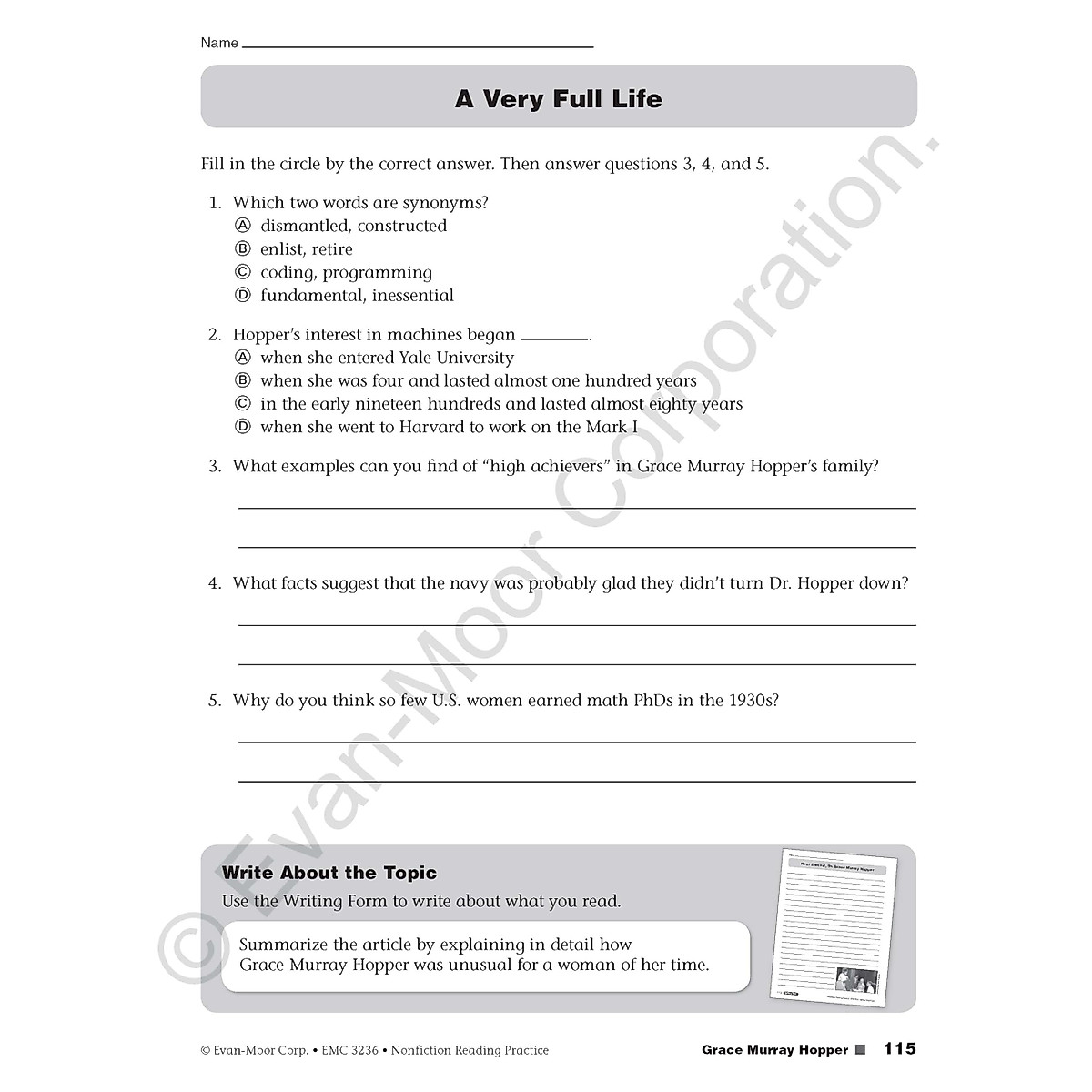 Evan-Moor Non-Fiction Reading Practice, Grade 6