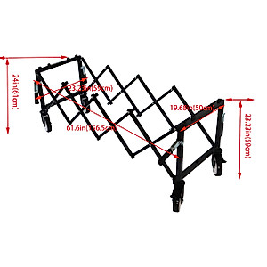 INTSUPERMAI Carbon Steel Funeral Stretcher Truck Church Truck Casket Stand Trolley Cart Fordable Mortuary Supply Fordable Coffin Cart