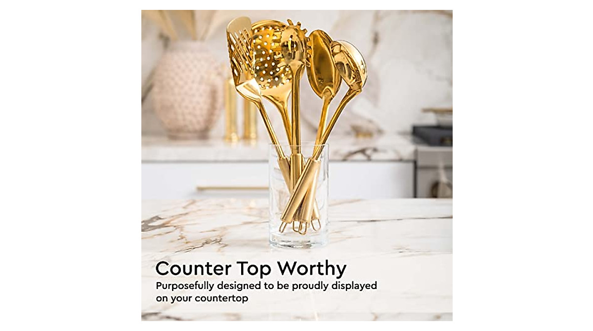 Stylish Gold Cooking Utensils Set - 5 PCs for Modern Kitchens