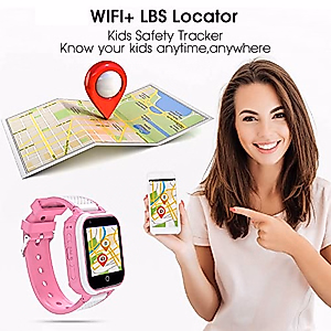 4G Smart Watch for Kids, Smart Watch with GPS Tracker Two Way Calling, Text Voice & Video Chat, SOS, WiFi, Waterproof Touch Screen Wrist Watch Suitable for 4-12 Boys Girls Birthday Gifts. (Pink)