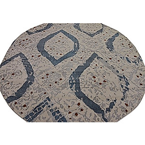 Unique Loom Estrella Collection Modern Abstract Cream Round Rug (8' 0 x 8' 0)