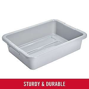 Rubbermaid Commercial Products FG334900GRAY Standard Bus/Utility Box, 4.625 Gal, Gray