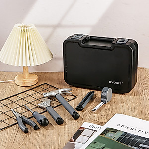 RVOGJP Premium Utility Knife, 1PC Retractable All Metal Heavy Duty Box Cutter, Quick Change Blade Razor Knife, with 3 Extra Blades