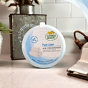 Citrus Magic Odor Absorbing Solid Air Freshener, Pure Linen, 8-Ounce, Pack of 6, 1 Pound (Pack of 3), 6 Count