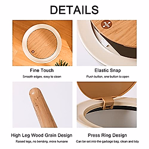 Small Trash Can with Lid Pink Gold Marble Abstract Alcohol Ink Backdrop Design 7 Liter Round Garbage Can Elasticity Press Cover Lid Wastebasket for Kitchen Bathroom Office 1.8 Gallon