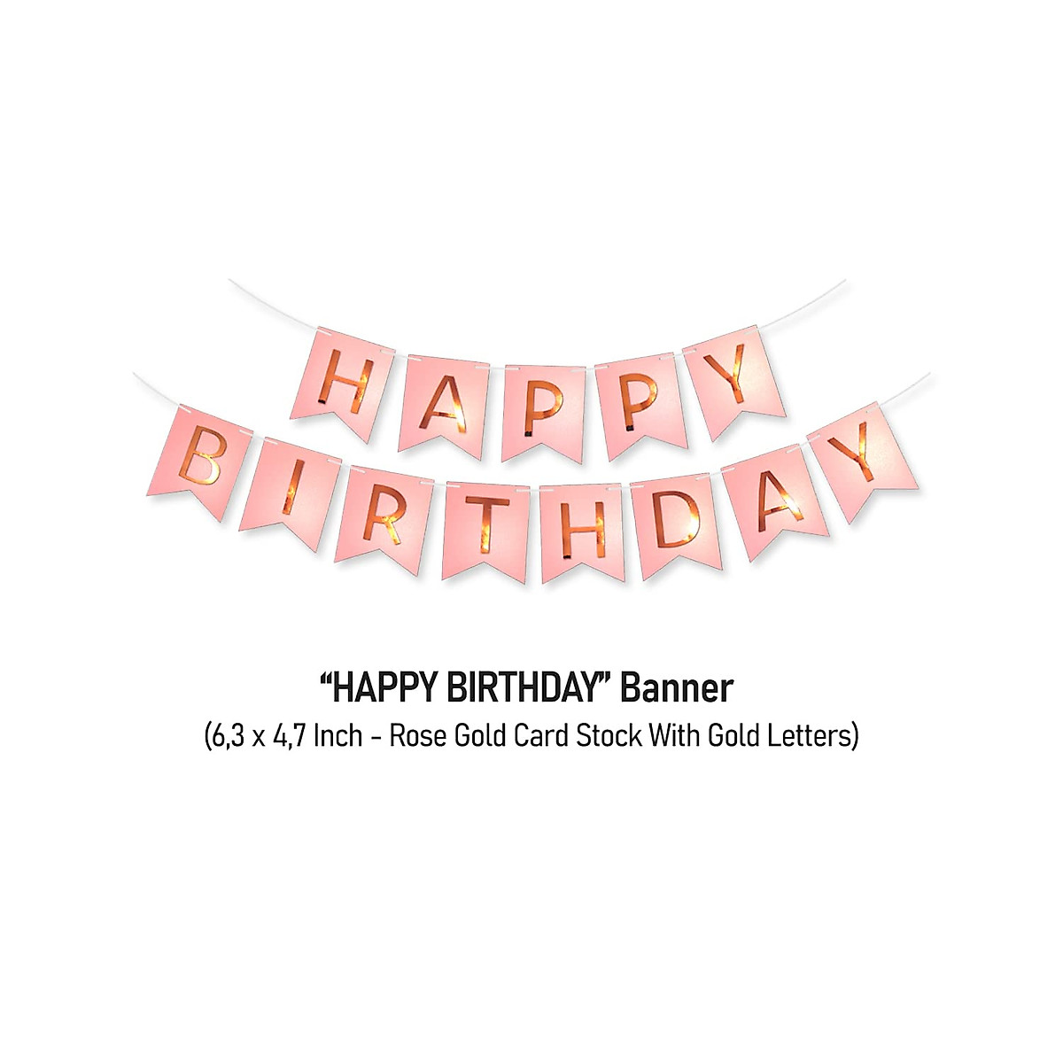 PartyForever 60th Birthday Decorations for Women Rose Gold Supplies Big Set Including Birthday Banner with 60 and Fabulous Sash for Her Sixty Bday Theme Party Decor