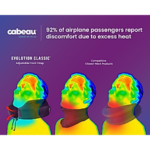 Cabeau Evolution Classic Travel Neck Pillow Memory Foam Neck Support with Adjustable Clasp for Comfort On-The-Go - Airplane, Train, Car, Home, Office, and Gaming (Midnight Black)