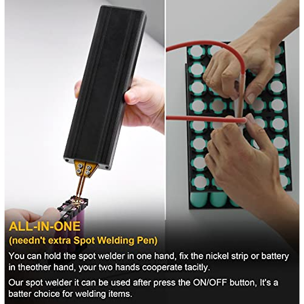 Aideepen Spot Welder,Portable Spot Welder Machine 5 Gears Adjustable Handheld Spot Welder 0.1~0.15mm Thickness Nickel Sheet Welder 5V 2A