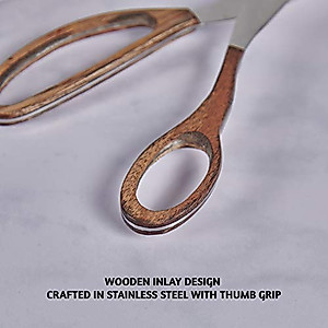 Folkulture Salad Tongs or Tongs for Cooking, Heavy Duty Stainless Steel Kitchen Tongs for Cooking, Grill or Serving Food Bread Dessert, Heat Resistant, 11.5 Inches Metal Tongs, Chrismas Gifts, Wooden