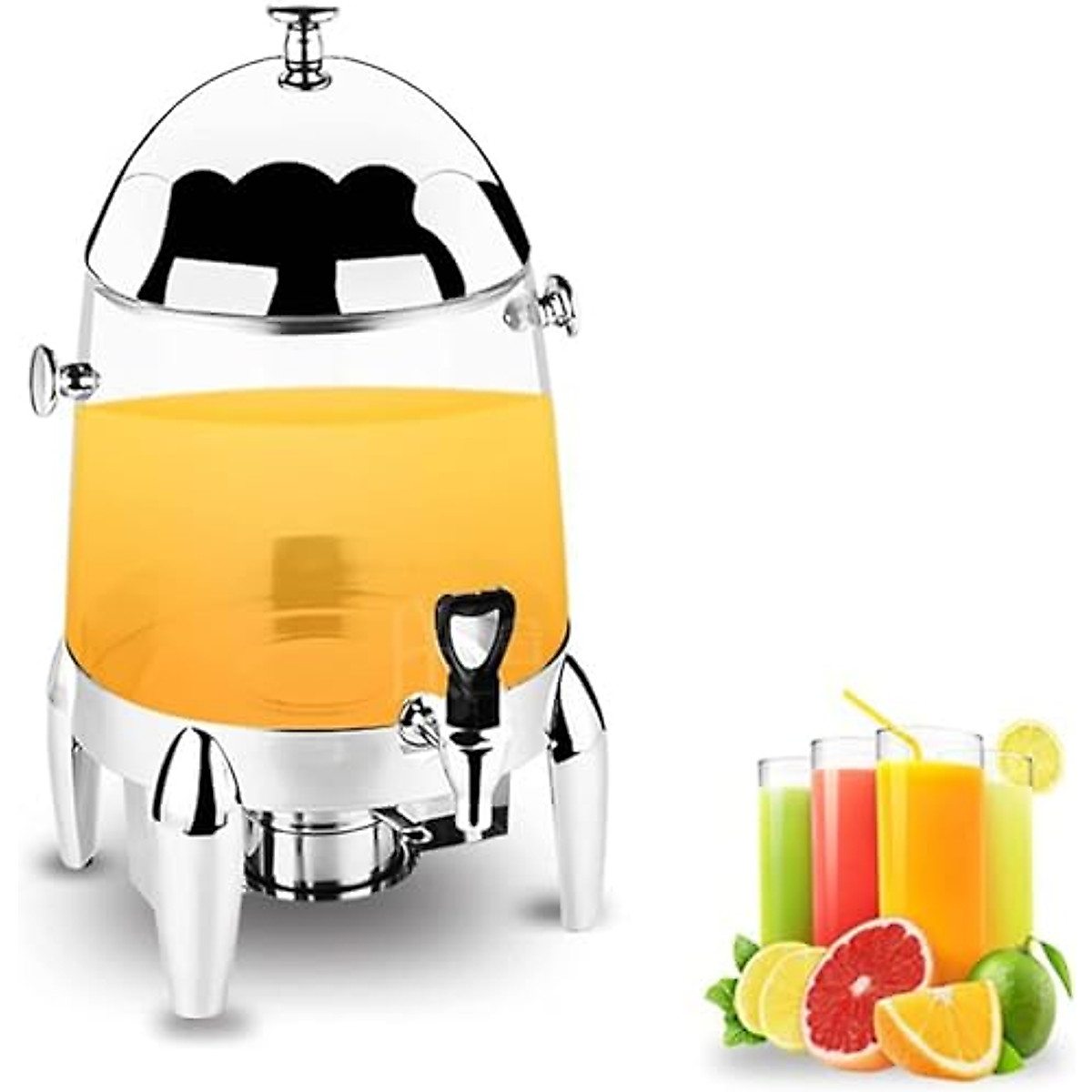 12L Commercial Stainless Steel Hot Beverage Dispenser 3 Gallon Chafer Urn Large Hot Water Urn for Coffee, Tea, Cappuccino, Hot Chocolate and Drinks