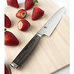 Shun Cutlery Premier Grey Utility Knife 6.5", Narrow, Straight-Bladed Kitchen Knife Perfect for Precise Cuts, Ideal for Preparing Sandwiches or Trimming Small Vegetables, Handcrafted Japanese Knife