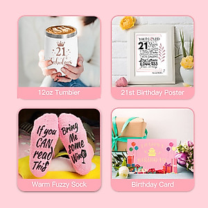 21st Birthday Gifts for Her, 21st Birthday Gifts for Women, Happy 21 Year Old Gifts for Her, 21st Birthday Baskets for Daughter Sister Friend, Gifts for 21st Birthday Female Born in 2003, 21 Fabulous
