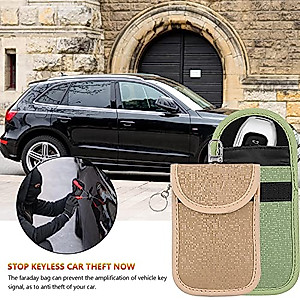 JXE JXO Faraday Bags, Faraday Bag for Key Fob, Faraday Cage, Key Fob Protector, Faraday Pouch, Car RFID Signal Blocking, Anti-Theft Pouch, Anti-Hacking Case Blocker Orange & Cyan(2 Pack)