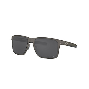 Oakley Men's OO4123 Holbrook Metal Square Sunglasses, Matte Gunmetal/Prizm Black Polarized, 55 mm