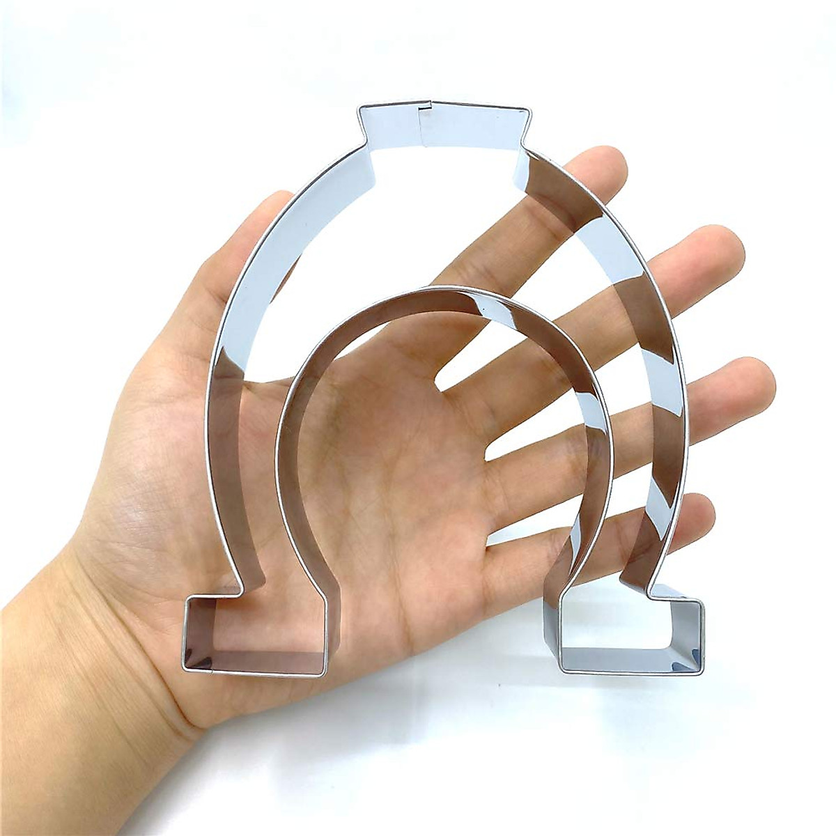 LILIAO Lucky Horseshoe Cookie Cutter - 4.3 x 4.5 inches - Stainless Steel