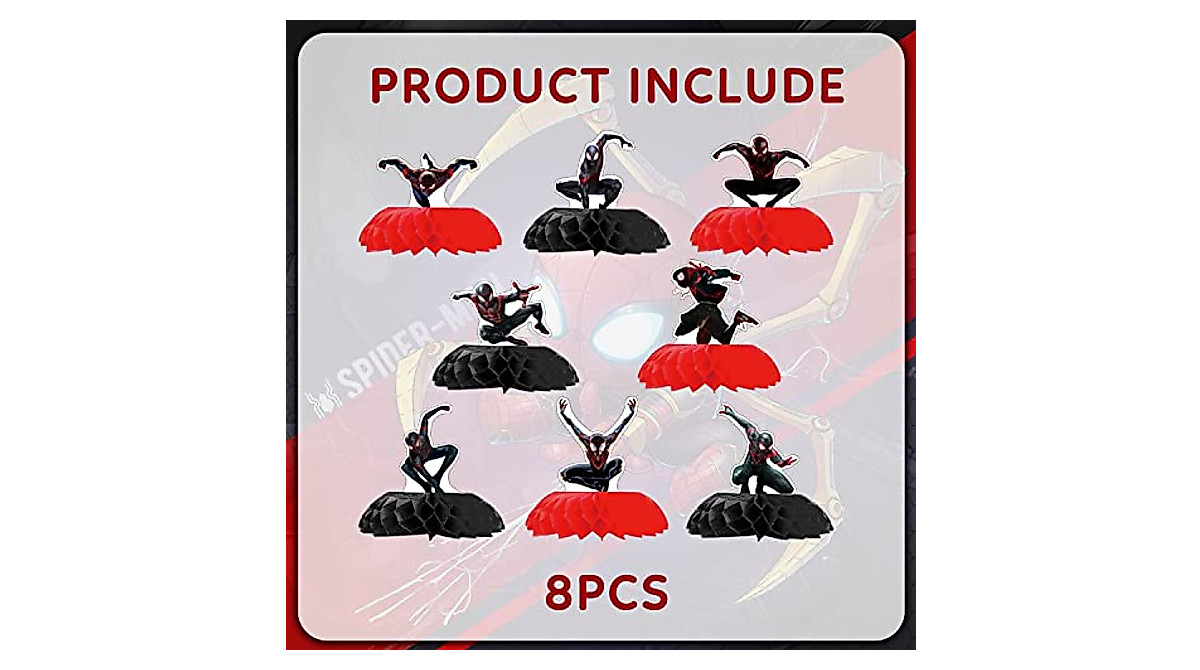 Miles Morales Honeycomb Centerpieces for Parties