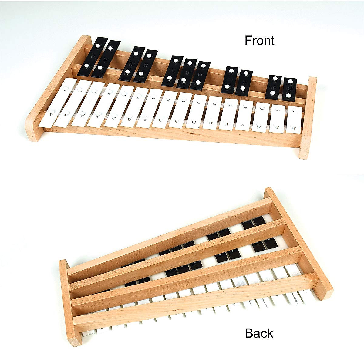 Professional Wooden Soprano Full Size Glockenspiel Xylophone with 27 Metal Keys - Musical Instrument for Adults & Kids - Includes 2 Wooden Beaters/Mallets