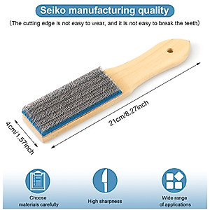 File Card Brush Steel Card File Brush Cleaner Remove Chip Metal Bits Cleaning 8.26 Inch Length, 2 Pieces