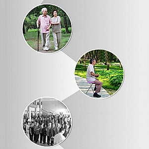 Folding Walking Stick with Seat Adjustable Height Tripod Cane Hiking Chair Aluminium Portable